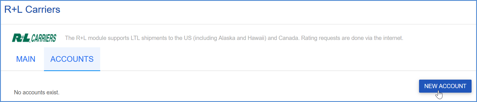 ApteanShip - R+L Carriers Setup