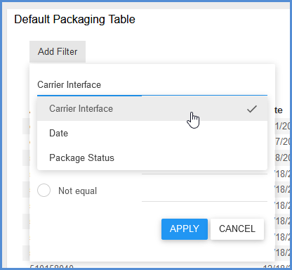 ApteanShip - Default Tables