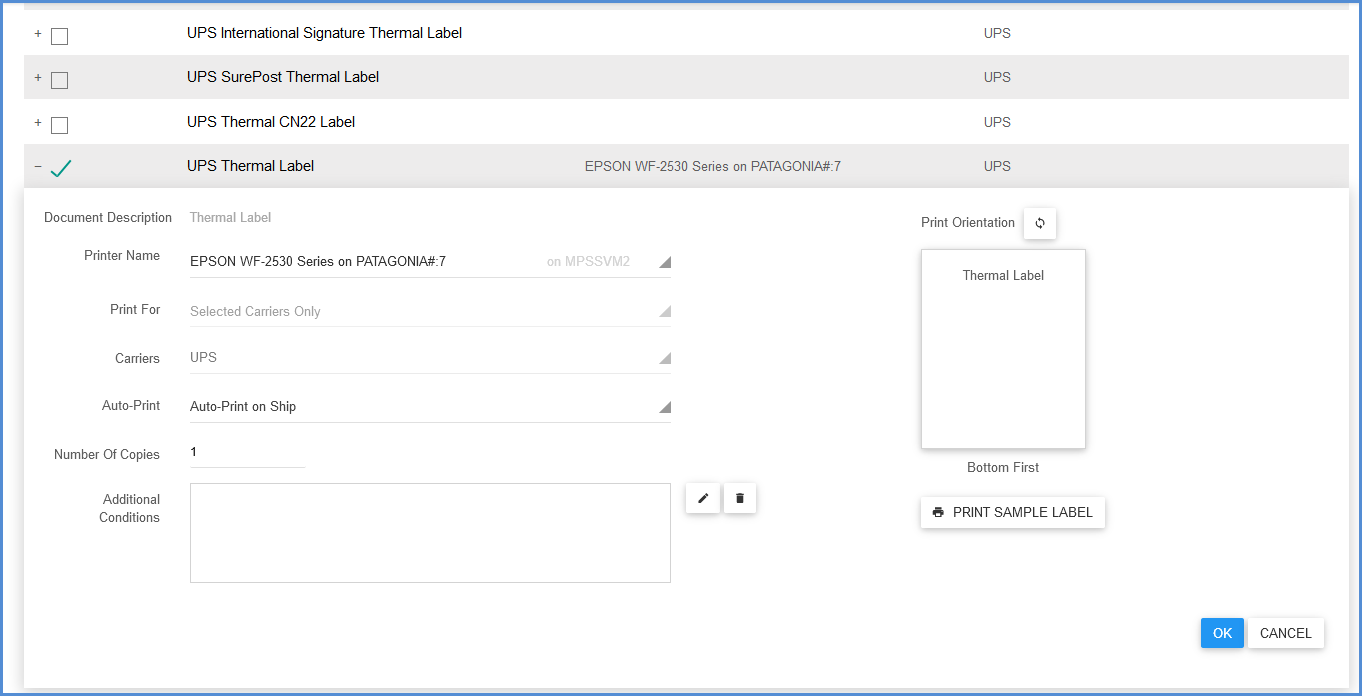 ApteanShip - Printing Profiles