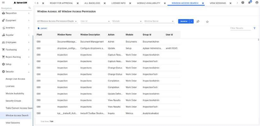 EAM - Window Access Search