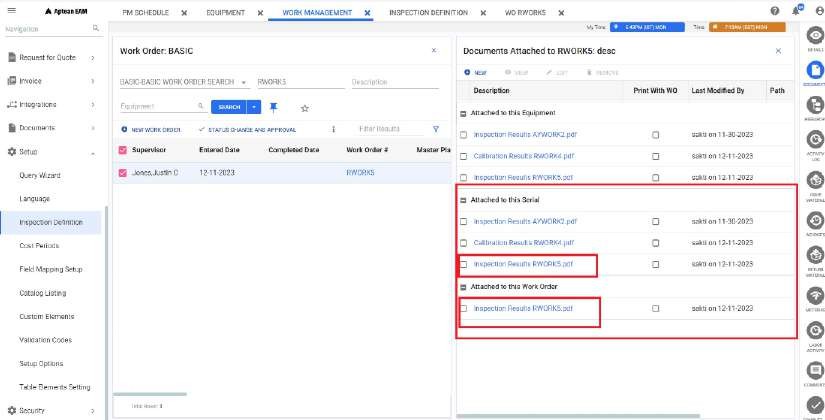 EAM - Inspection Completion